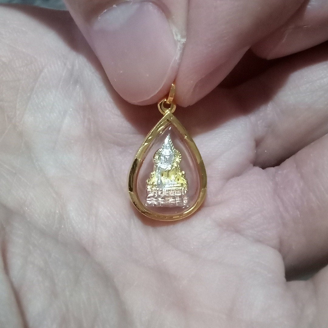 High Quality Real 18k Gold Mini Thai Buddha Monk Pendant Buddhist ...