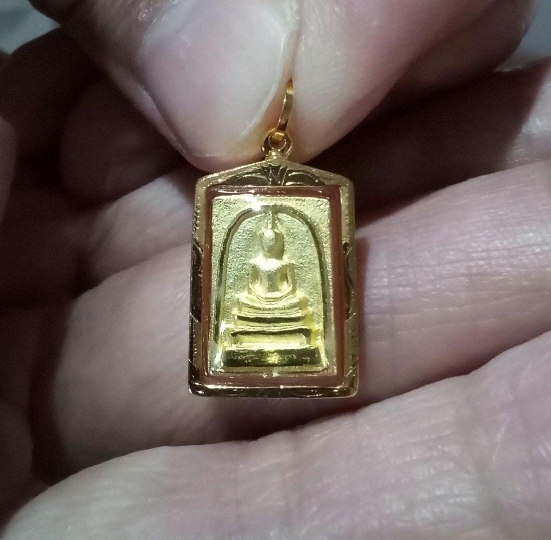 High Quality Real 18k Gold Thai Buddha Monk Pendant Spiritual Jewelry ...