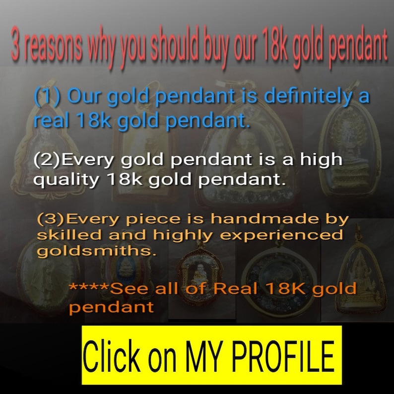 Rare Handmade Real 18k Gold srisuttho Talisman Magic Lucky Amulet Thai ...