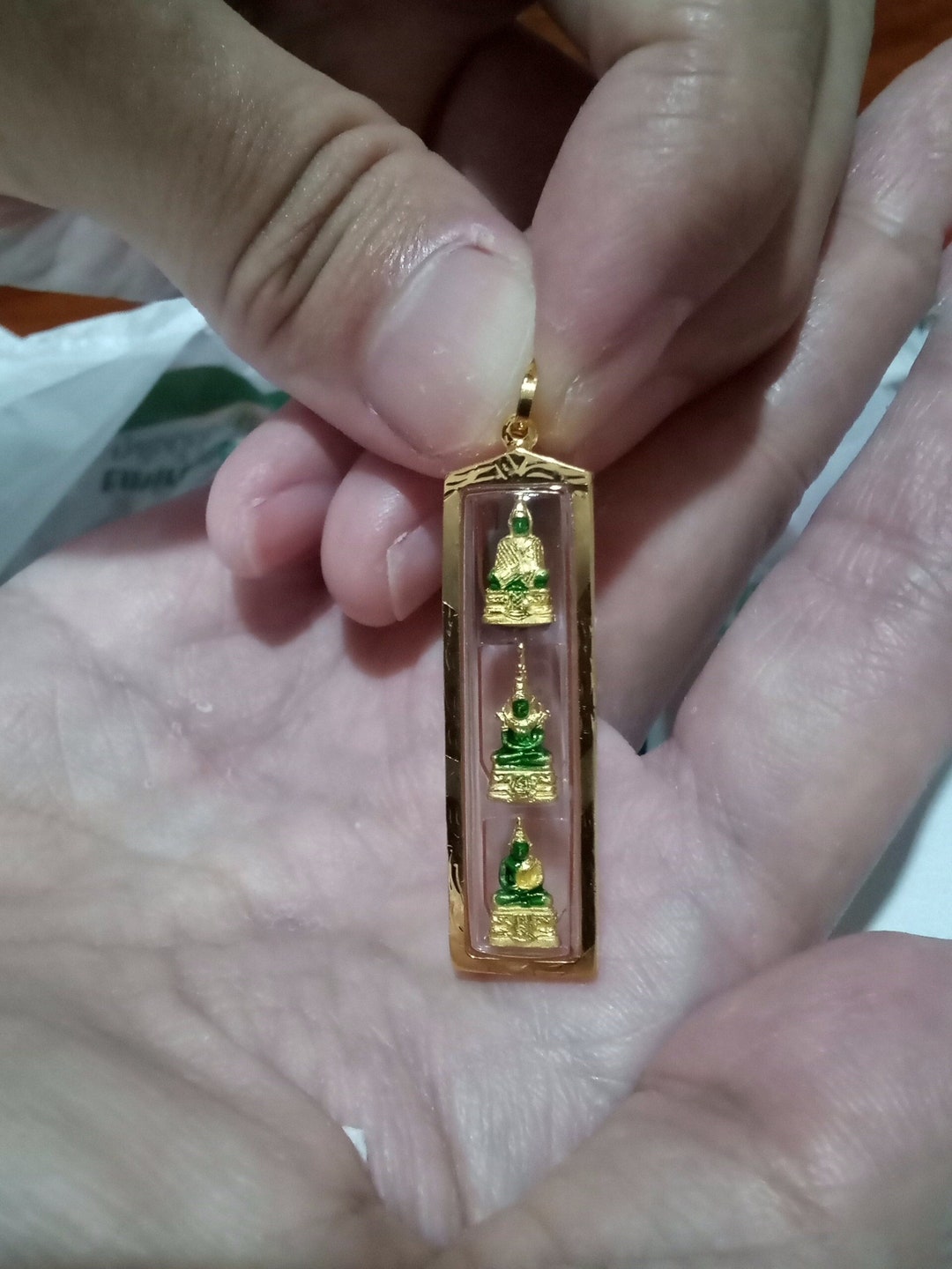 Authentic 18K Gold Emerald Buddha Pendant | Thai Amulet for Protection ...