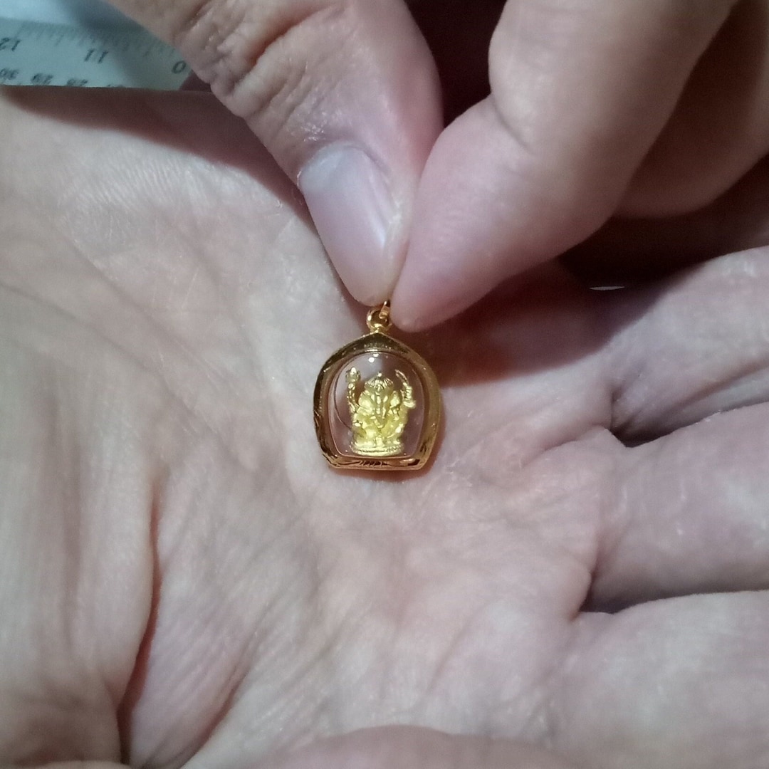 High Quality Real 18k Gold Ganesh God of Elephant Hindu Amulet Hindu ...