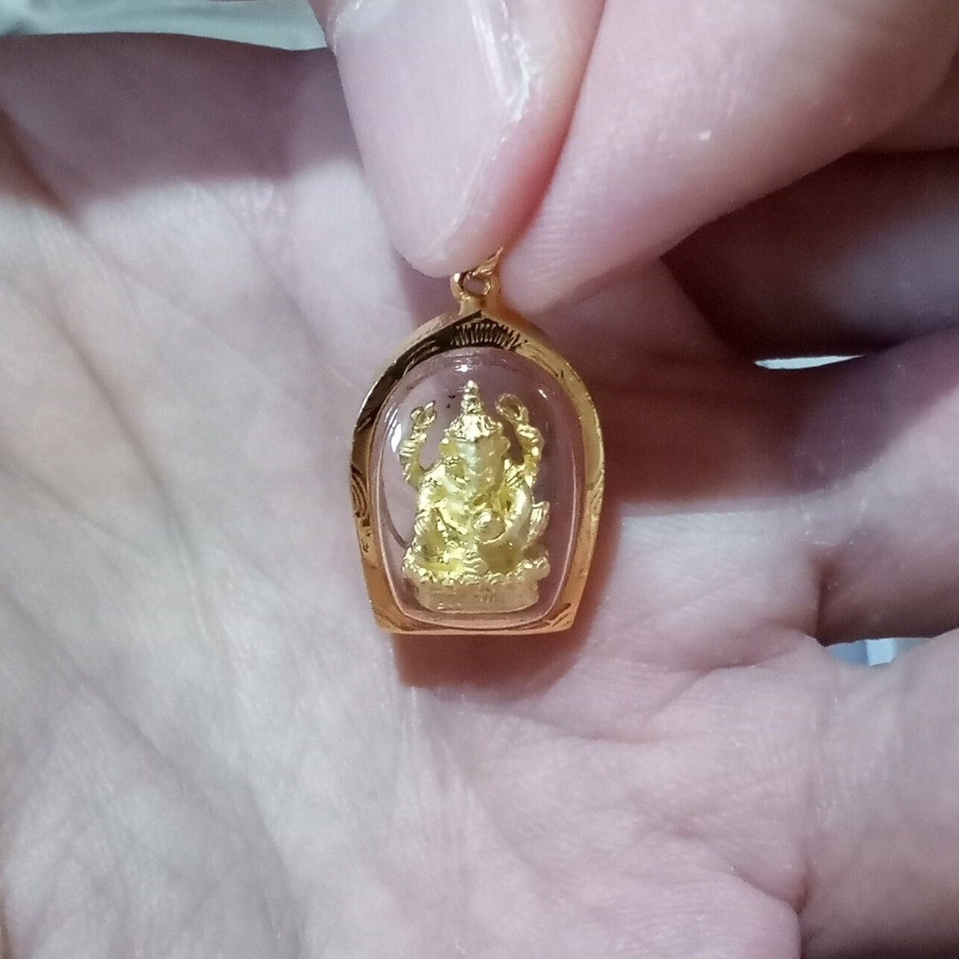High Quality Real 18k Gold Tiny Ganesh Pendant Hindu Amulet Hindu ...