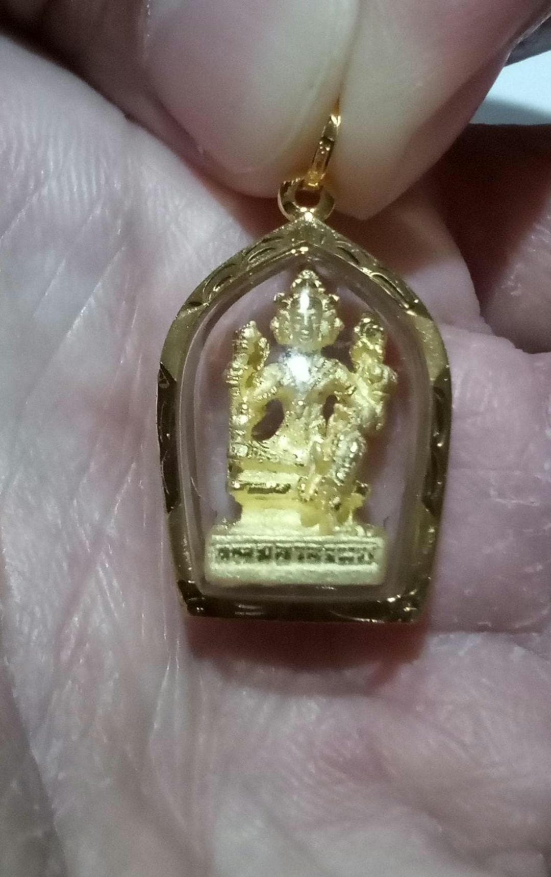 18K Gold Brahma Pendant: Indian Amulet, Buddhist Jewelry - Etsy