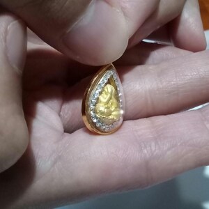 High Quality Real 18k Gold Buddha Closed Eyes Monk Pendant Asian ...