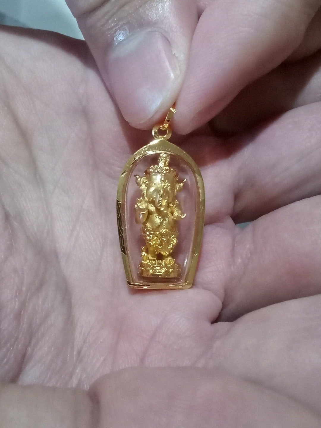 High Quality Real 18k Gold Ganesh Pendant God of Elephant Pendant Hindu ...