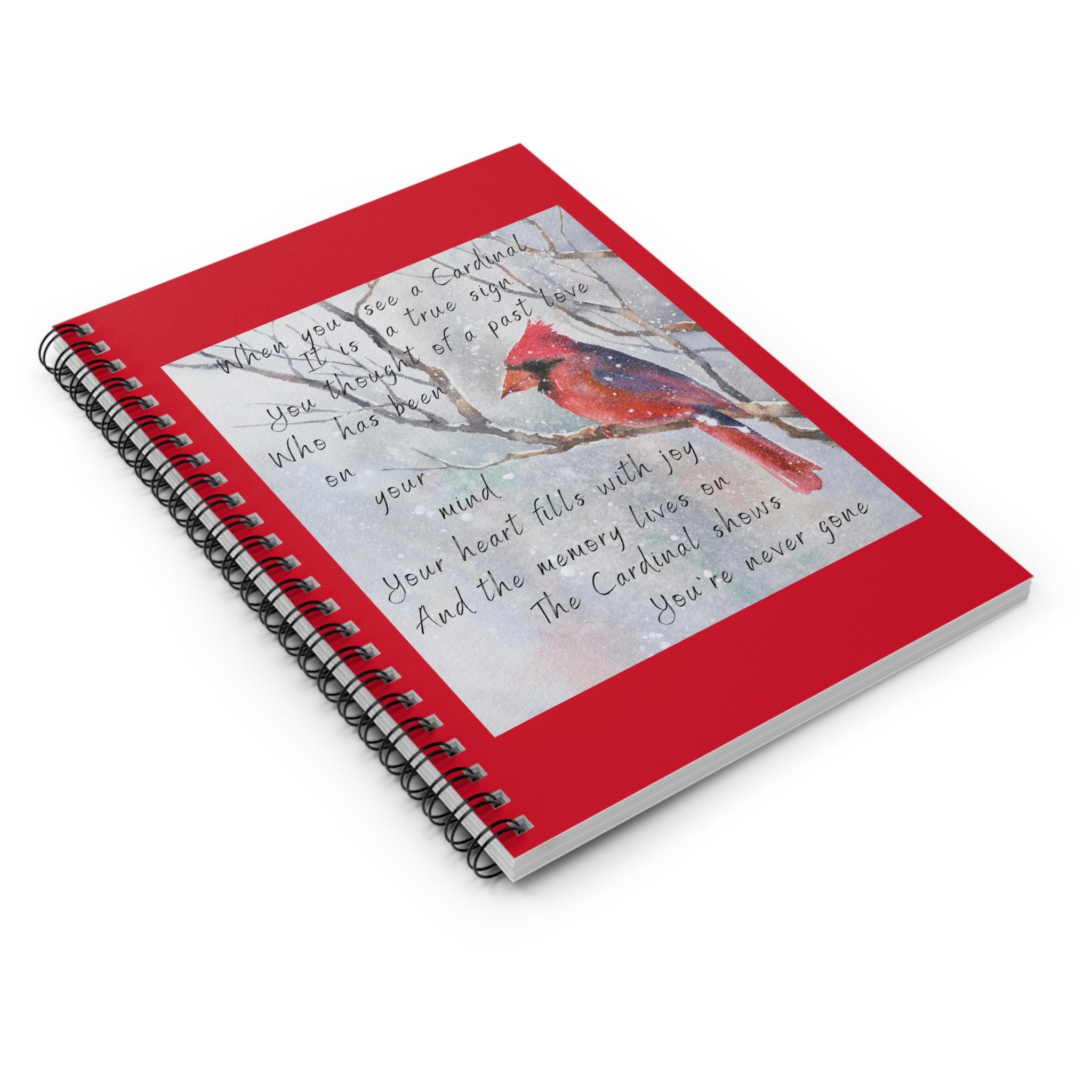 Cardinal Notebook, Red Cardinal Notebook, Bird Notebook, Red Cardinal ...