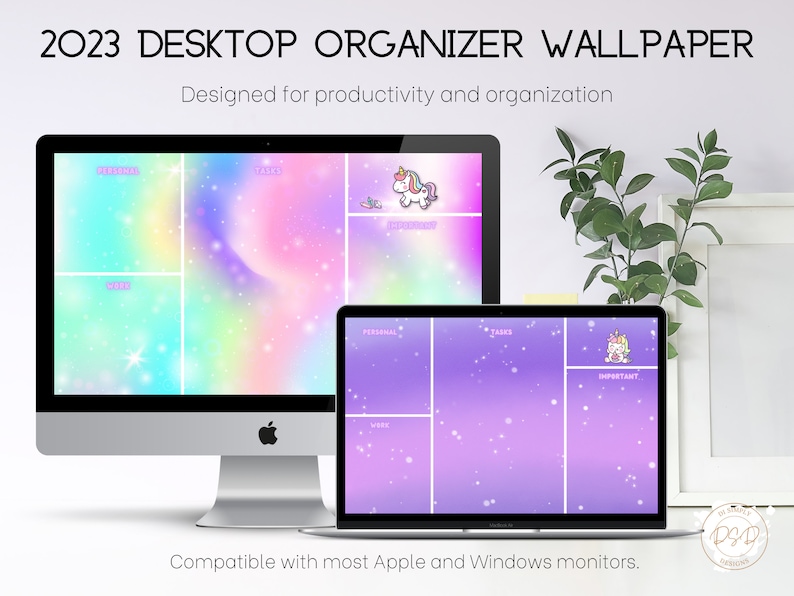 Unicorn Desktop Organizer | Desktop Wallpaper Rainbow Design ...