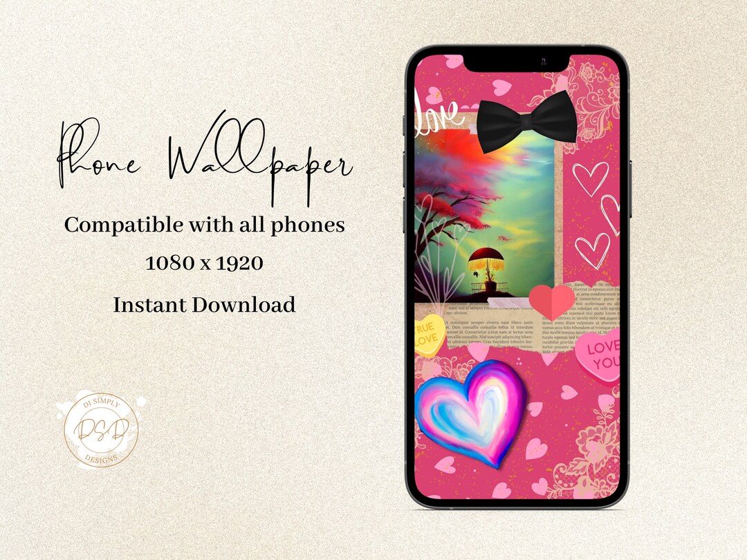 True Love Scrapbook Phone Wallpaper for Apple and Android Smartphones ...