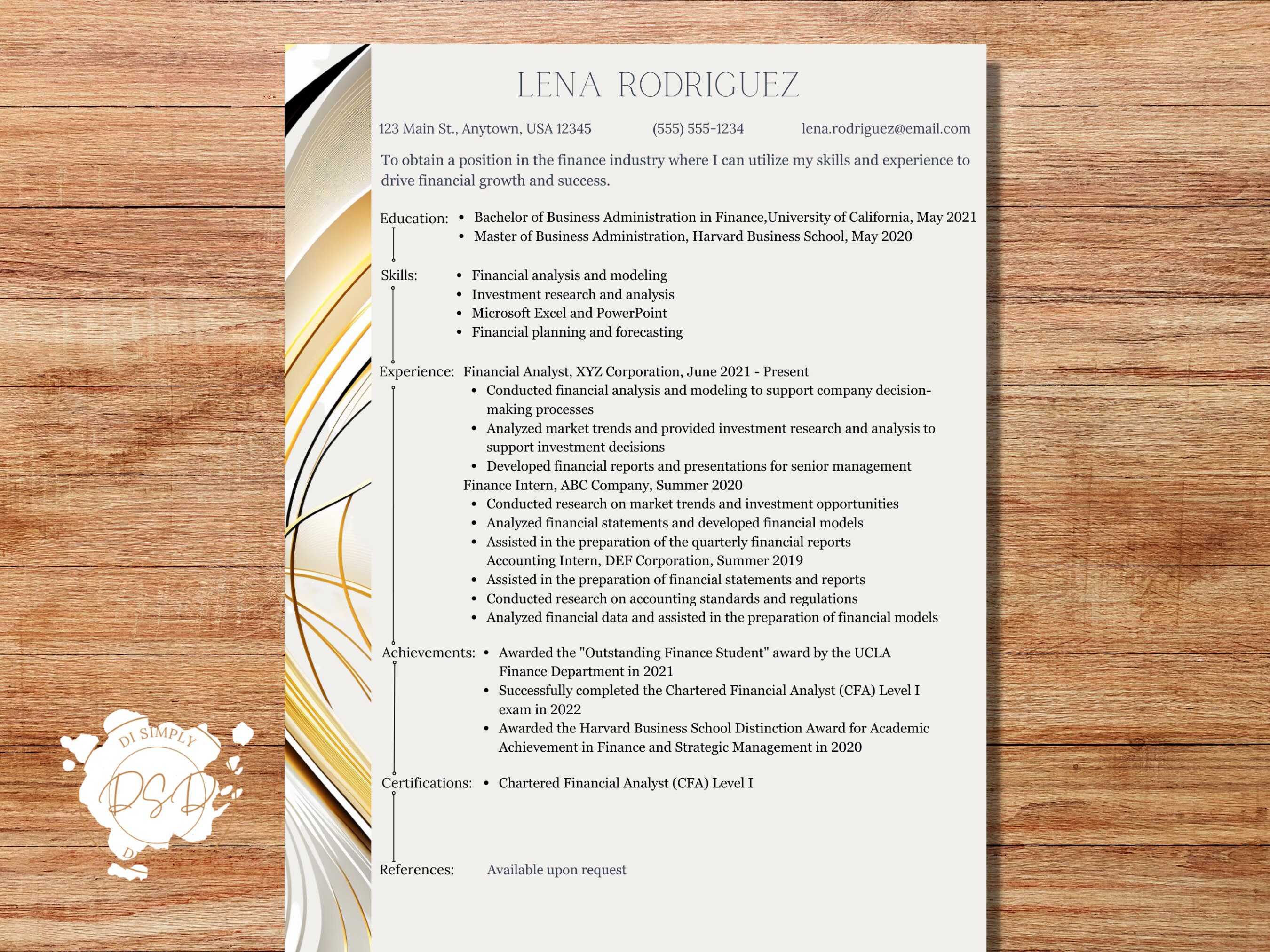 Canva Editable Template One Page Formal Resume With Cover Letter ...