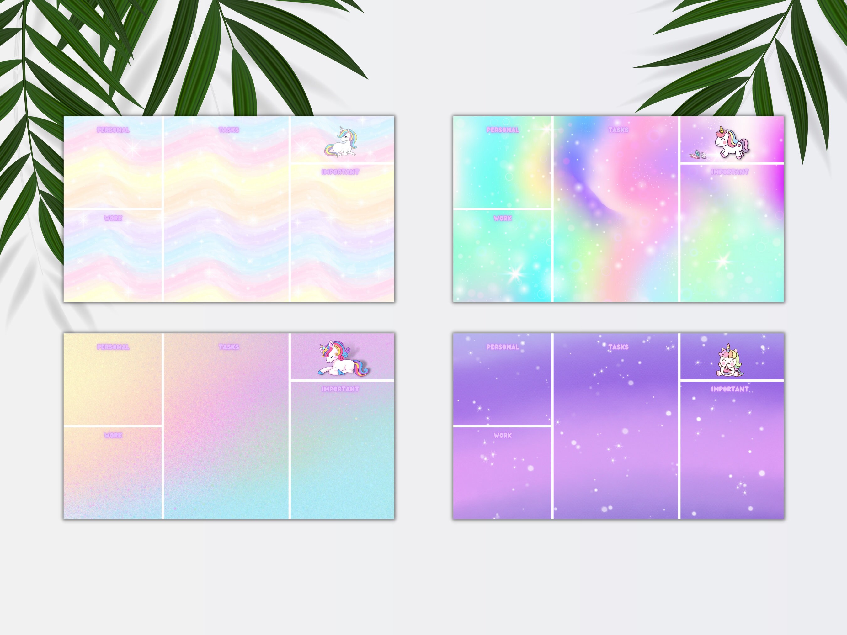 Unicorn Desktop Organizer | Desktop Wallpaper Rainbow Design ...