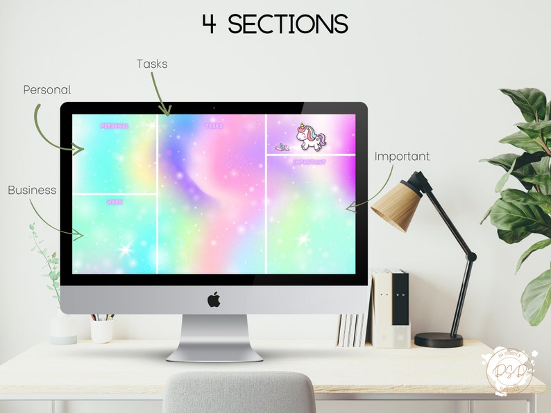 Unicorn Desktop Organizer | Desktop Wallpaper Rainbow Design ...
