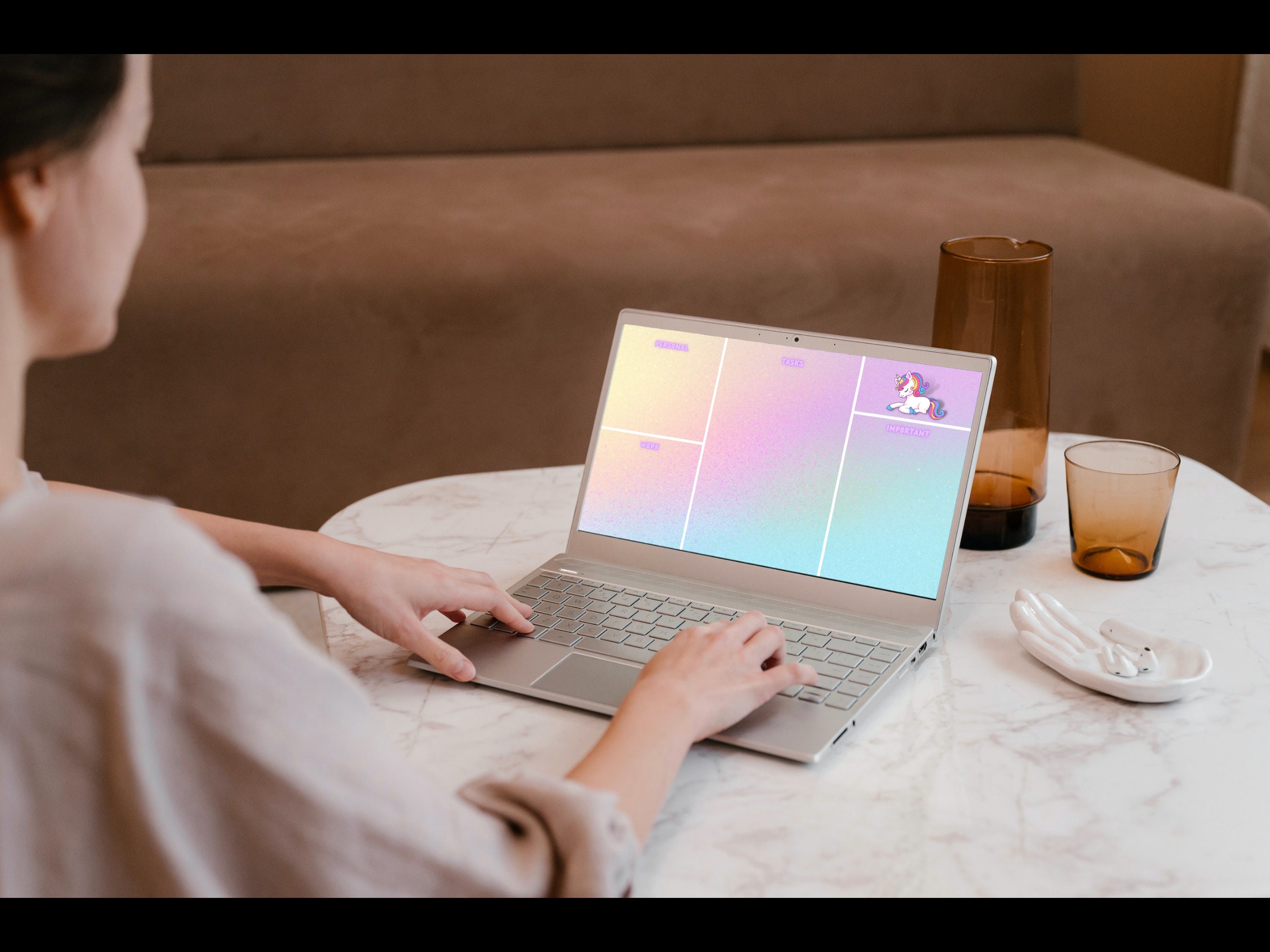 Unicorn Desktop Organizer | Desktop Wallpaper Rainbow Design ...