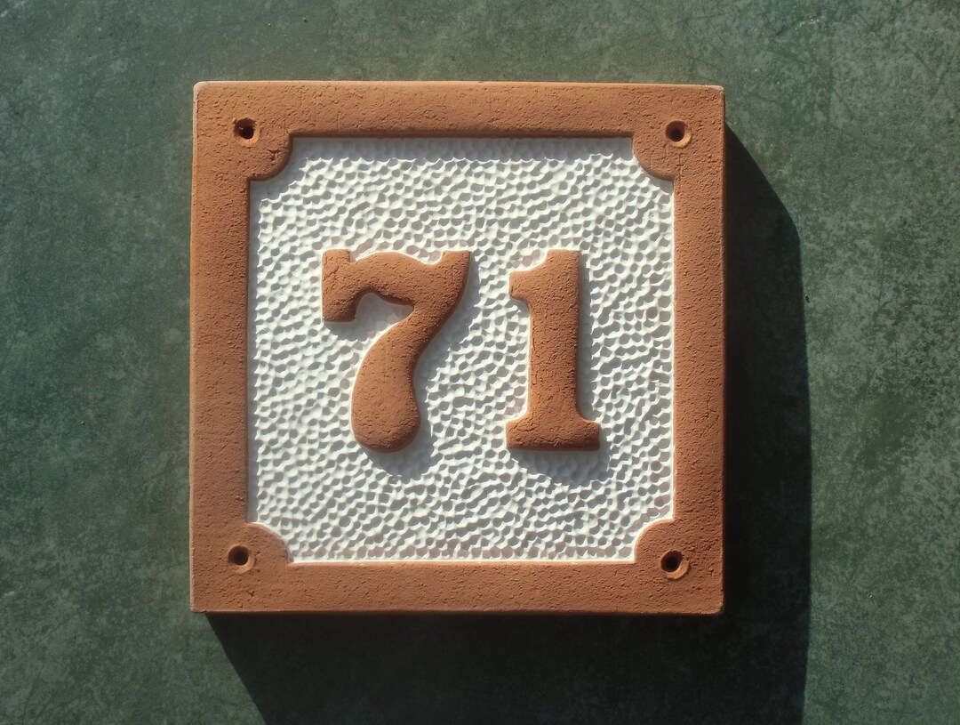 House Number 71, Red-white, Stone Relief - Etsy UK