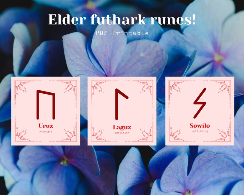 Printable MINI Red RUNE DECK, 24 Cards With Backs! - Etsy