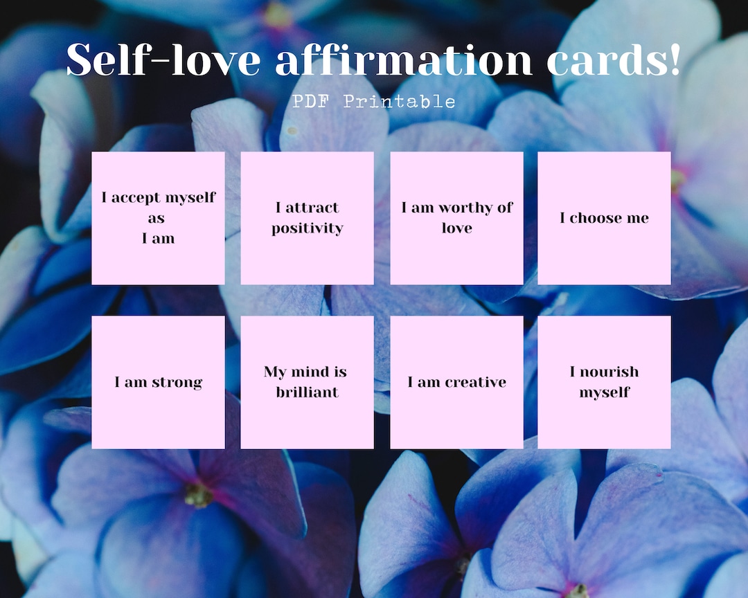 PRINTABLE Self-love Affirmation Cards/ 40 CARDS - Etsy