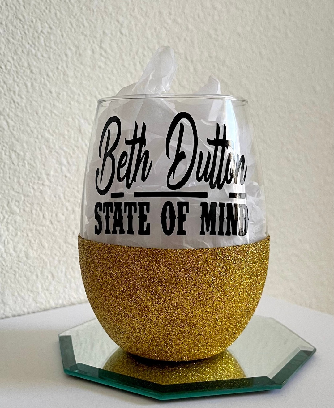 Beth Dutton State of Mind | Glitter Wine Glass | Stemmed | Stemless ...