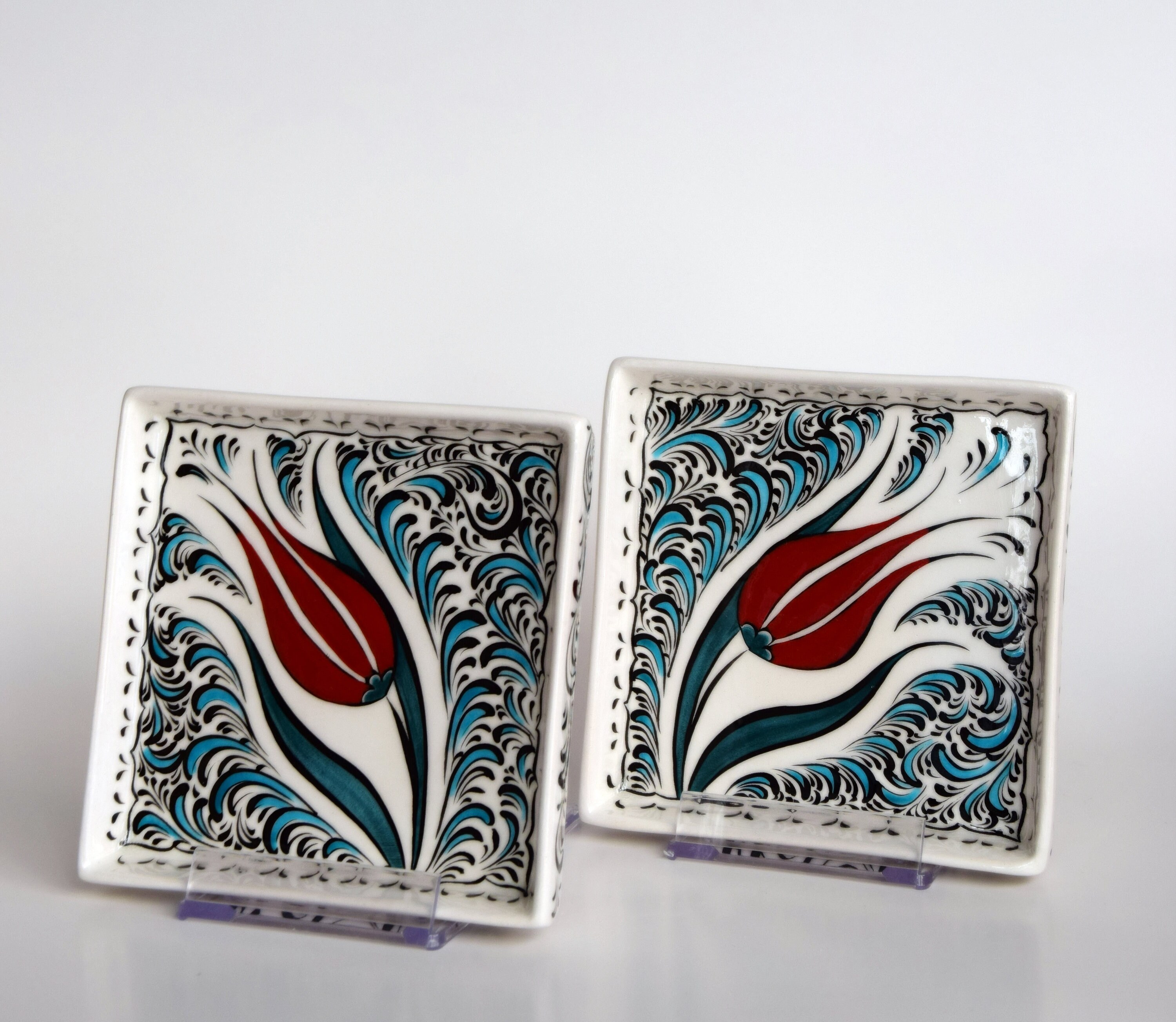 Ceramic Appetizer Plate 5 Handmade Unique Set Pottery | Etsy