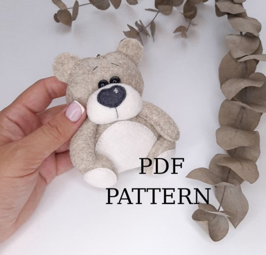 Teddy Bear PDF Felt Pattern /bear Felt Sewing /bear Ornament PDF ...