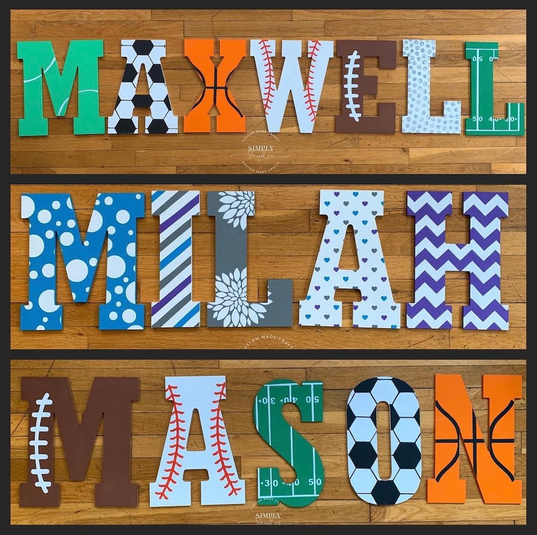 Hand Painted Wooden Letters - Etsy