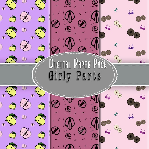 Girly Parts Digital Paper Pack Adult Gift Printable Paper | Etsy