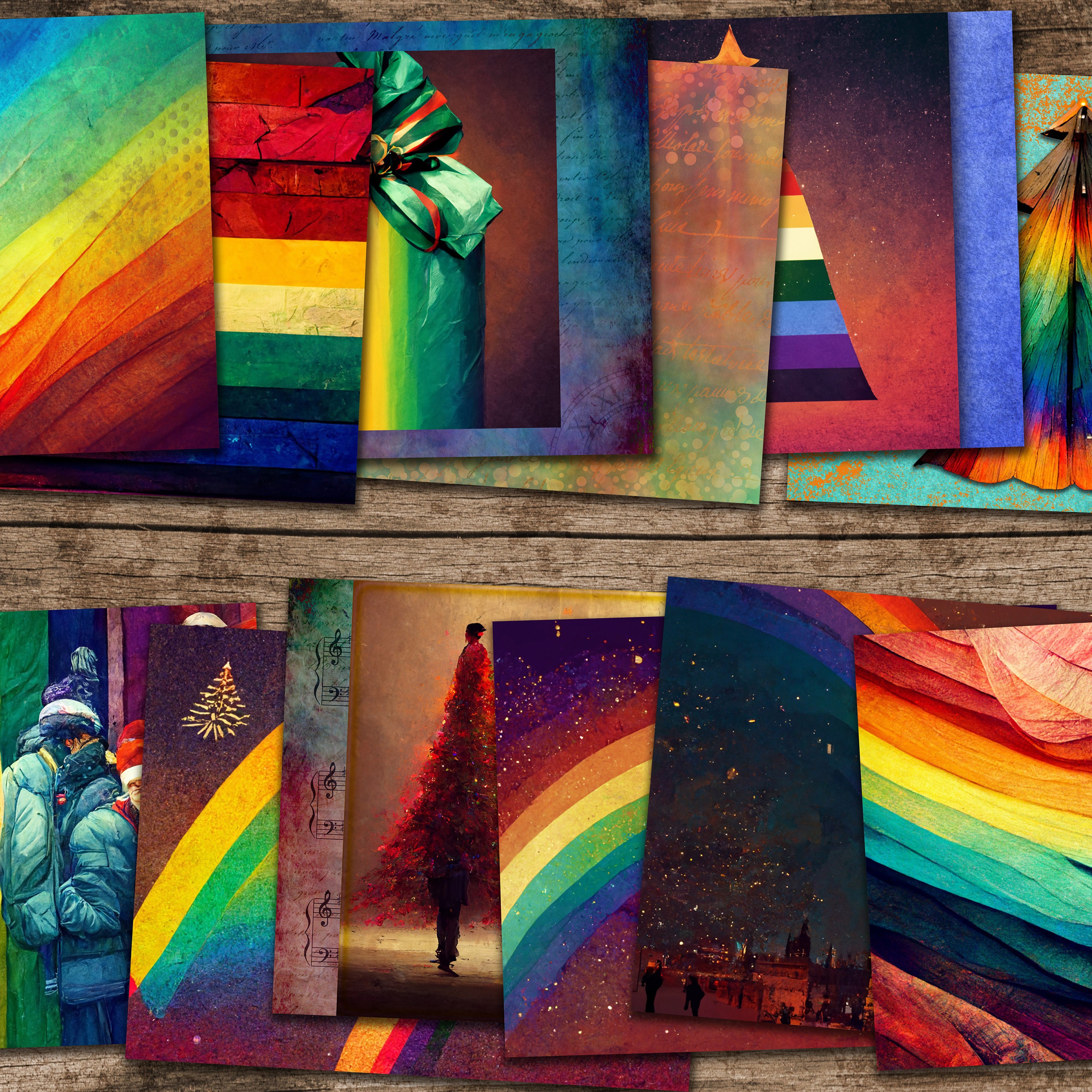 LGBTQ Pride Journaling Supplies Rainbow Christmas Journal - Etsy