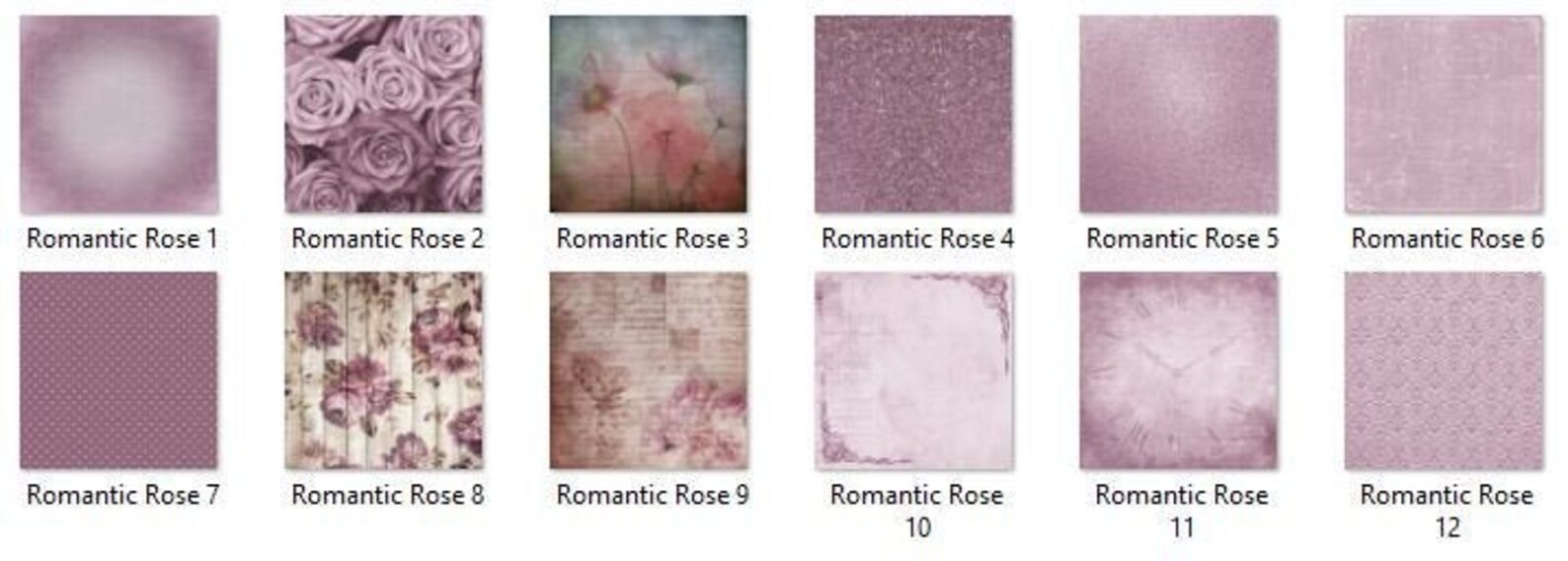 Romantic Rose Pink Digital Scrapbook Paper Pack Printable | Etsy