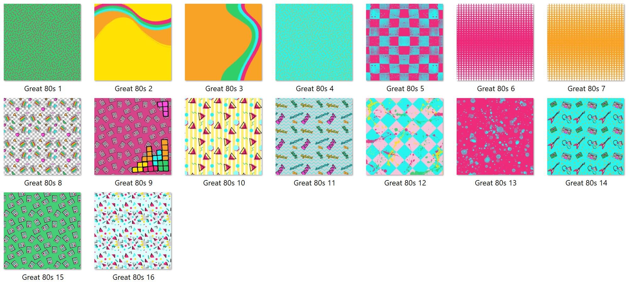 Bright 80s Scrapbook Paper Pack Retro Paper Printable Paper - Etsy