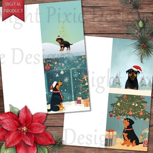 Rottweiler Christmas Card Set Digital Download Festive Holiday Cards ...