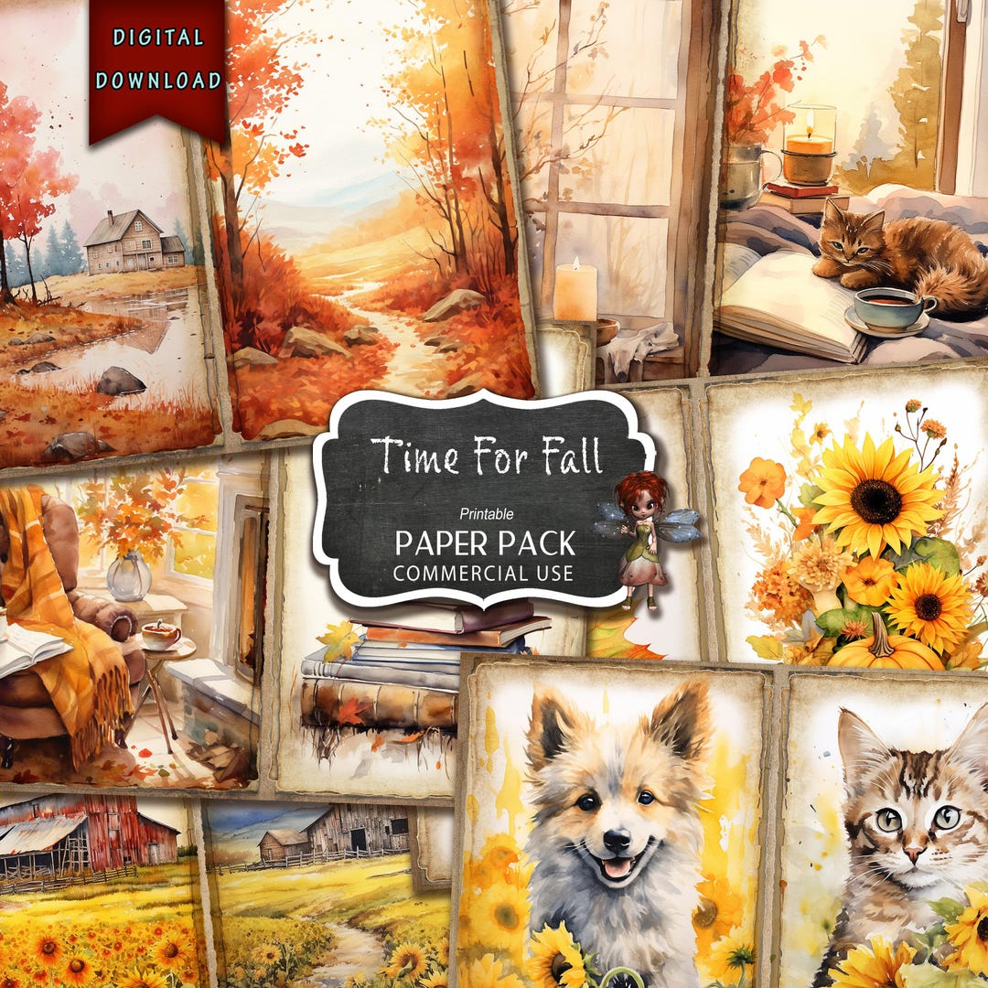 Fall Journal Pages, Watercolor Fall Papers, Fall Journal, Autumn ...