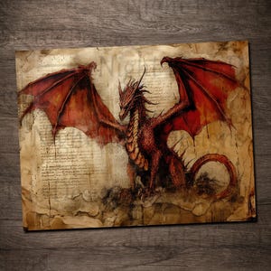 5 Printable Art Images, Vintage Dragons, Printable Junk Journal, Dragon ...