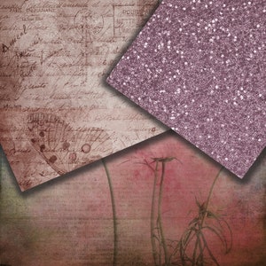 Romantic Rose Pink Digital Scrapbook Paper Pack, Printable Paper ...