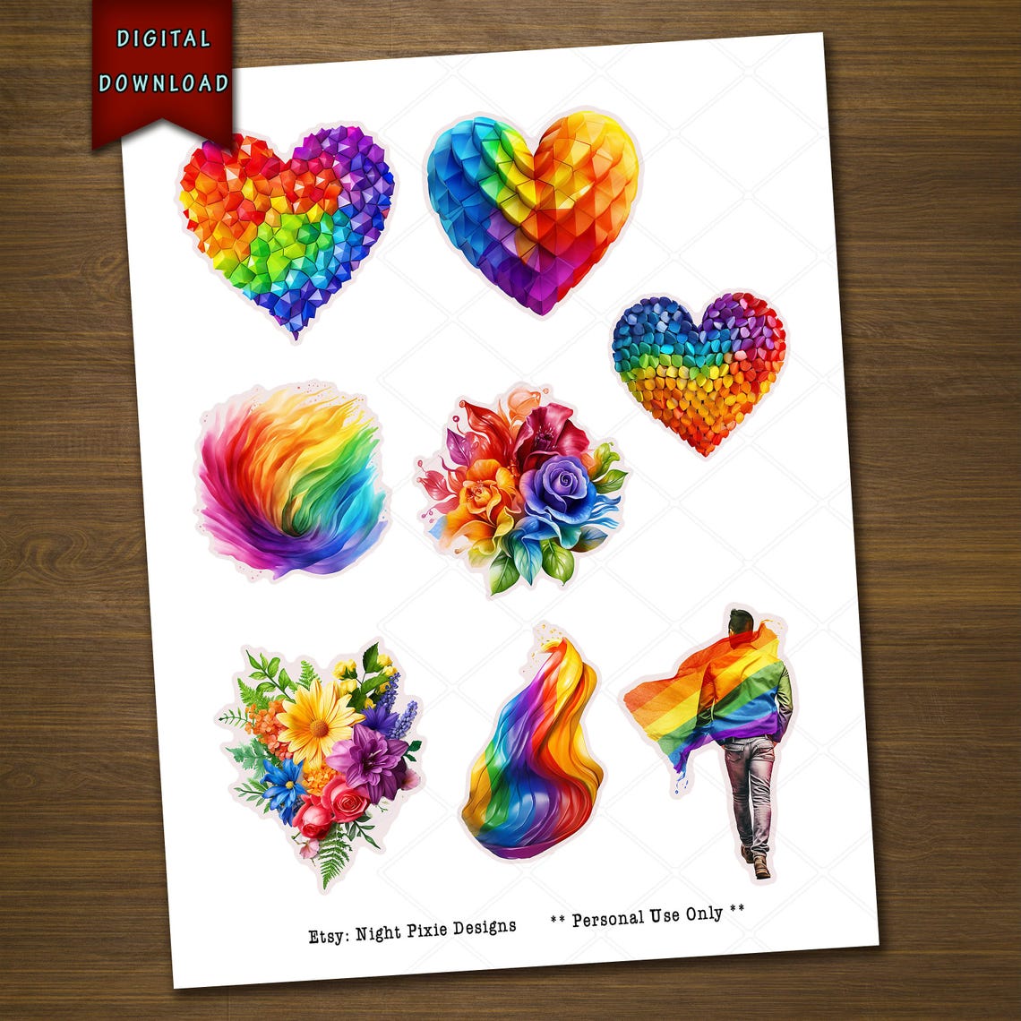 Journal Supplies, Rainbow Pride Fussy Cuts, LGBTQ Journaling Supplies ...