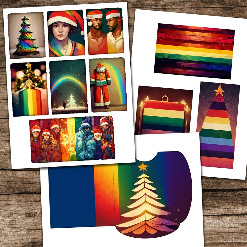 LGBTQ Pride Journaling Supplies Rainbow Christmas Journal - Etsy