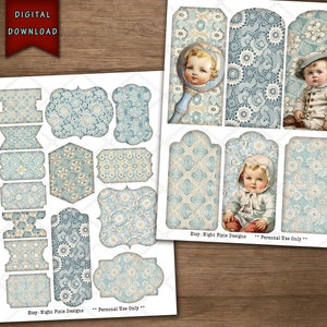 Vintage Baby Boy Junk Journal, Baby Boy Stickers, Junk Journal Supplies ...