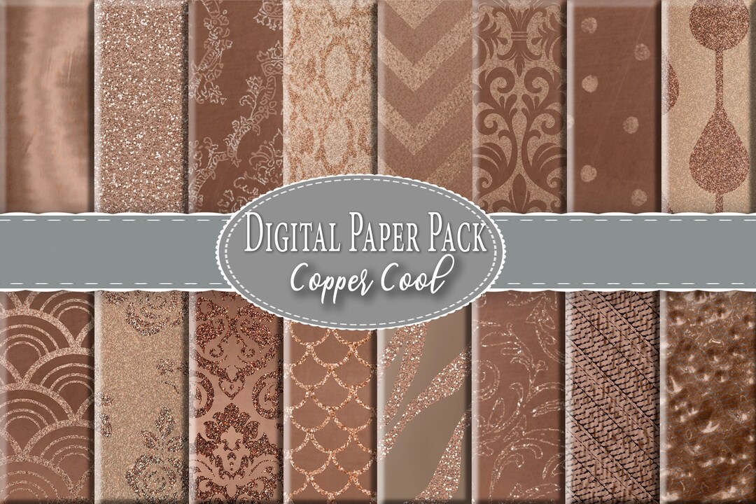 Copper Cool Digital Paper, Copper Backgrounds, Printable Digital Paper ...