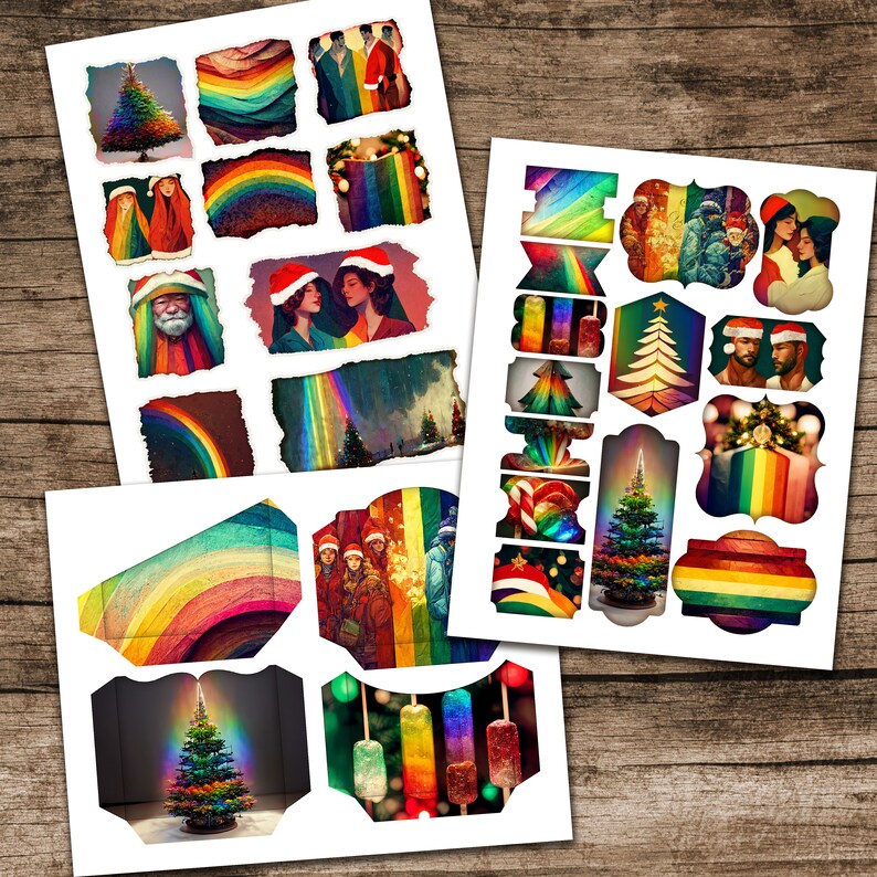 LGBTQ Pride Journaling Supplies Rainbow Christmas Journal - Etsy