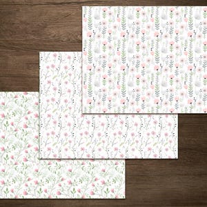 Journal Supplies, Pink Watercolor Flowers Paper Pack, Scrapbook ...