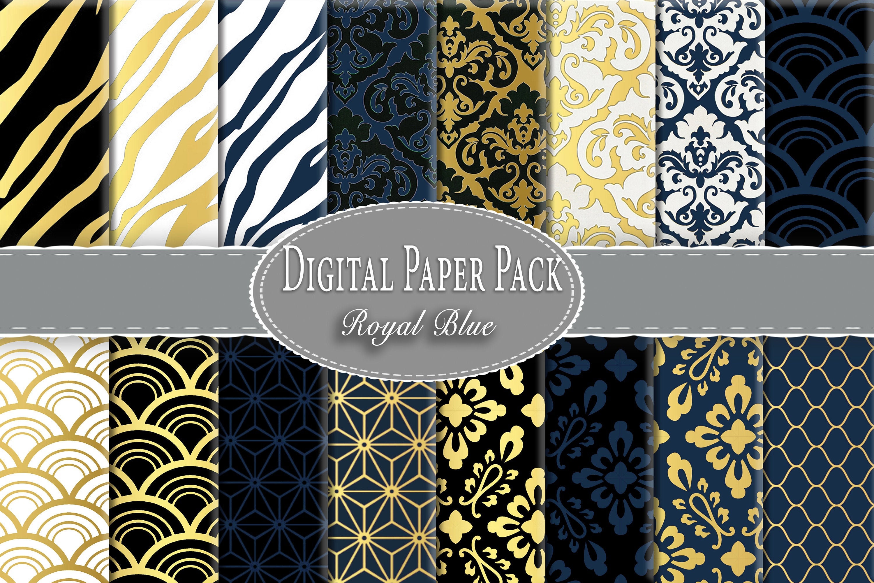 Royal Blue Paper Pack Scrapbook Paper Printable Paper - Etsy