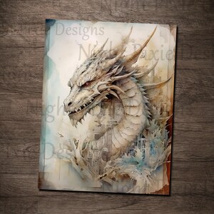 5 Printable Art Images, Vintage Dragons, Printable Junk Journal, Dragon ...