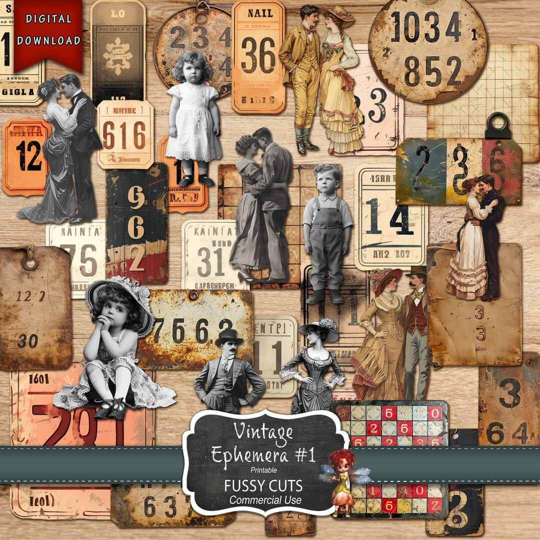 Vintage Ephemera Set 1, Antique Photos, Vintage Photo Ephemera, Vintage ...