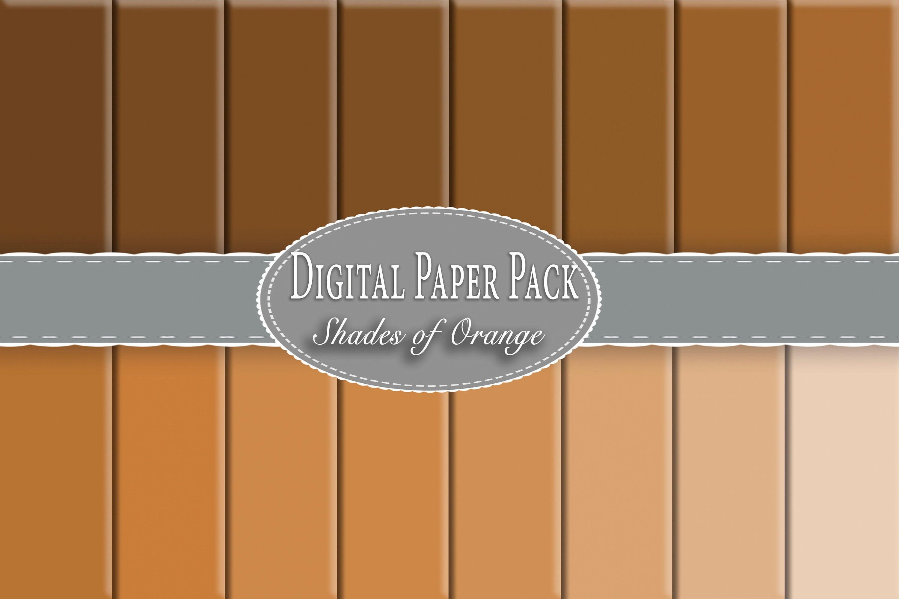 Shades of Orange Paper Pack Scrapbook Paper Printable Paper - Etsy