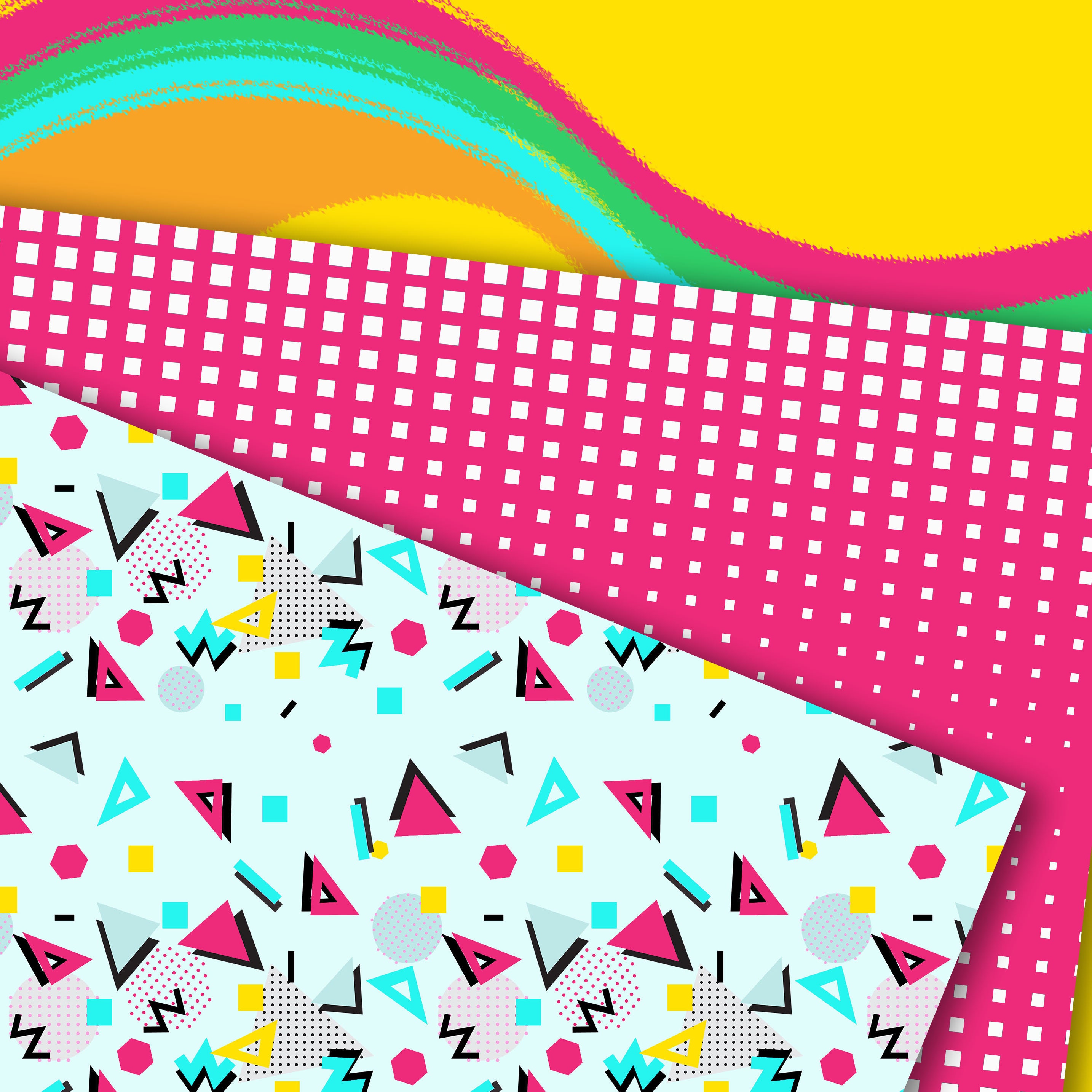 Bright 80s Scrapbook Paper Pack Retro Paper Printable Paper - Etsy