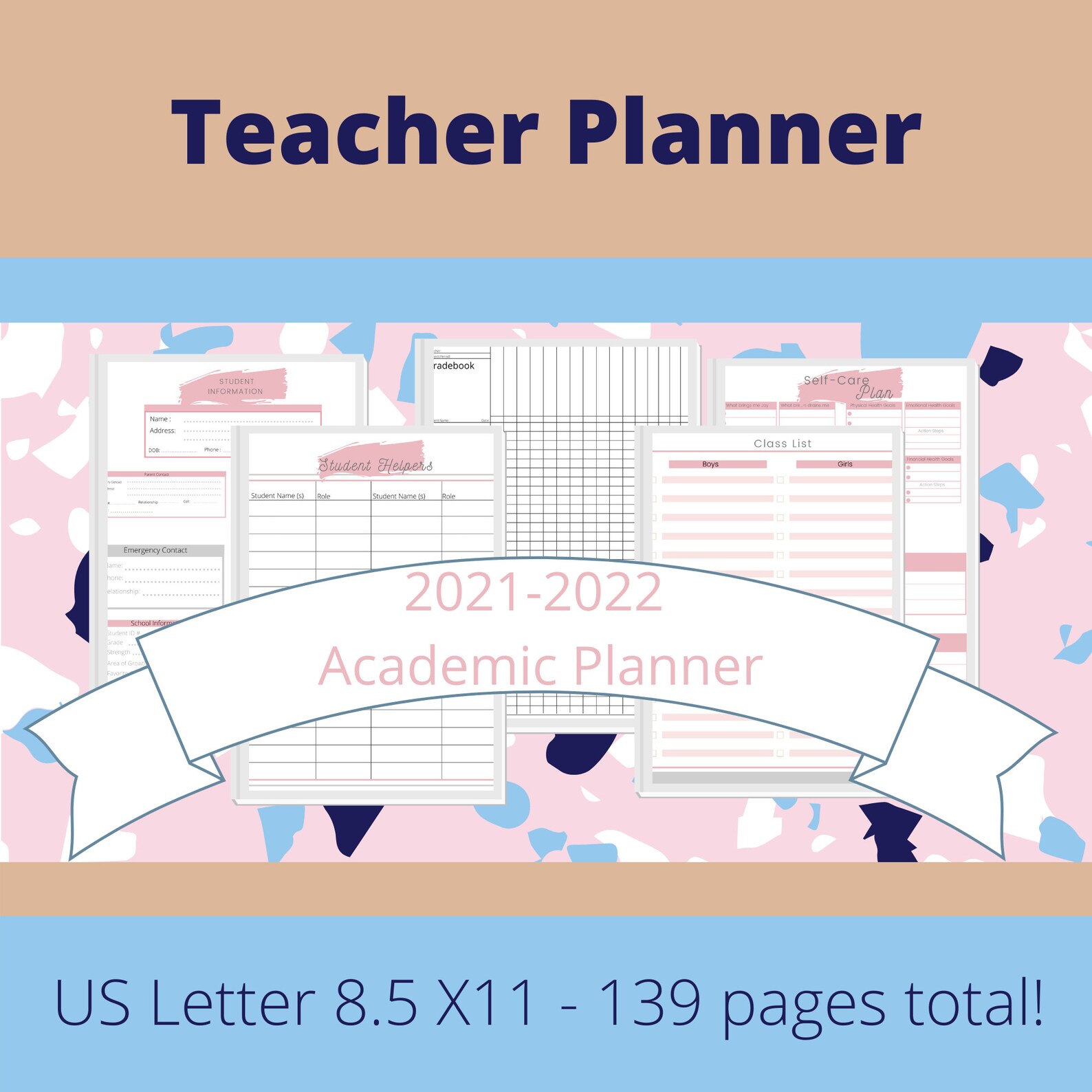 2021-2022 Printable Teacher Planner Academic Planner - Etsy