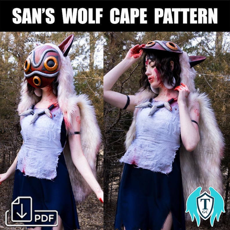 San's Wolf Cape (size S) From Princess Mononoke- Pattern Download - Etsy
