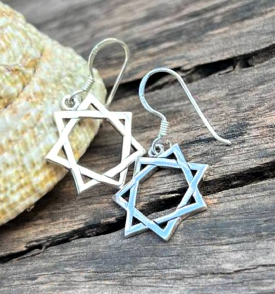 Medium Solid Round Pentacle Pentagram Amulet Earring Talisman - Etsy