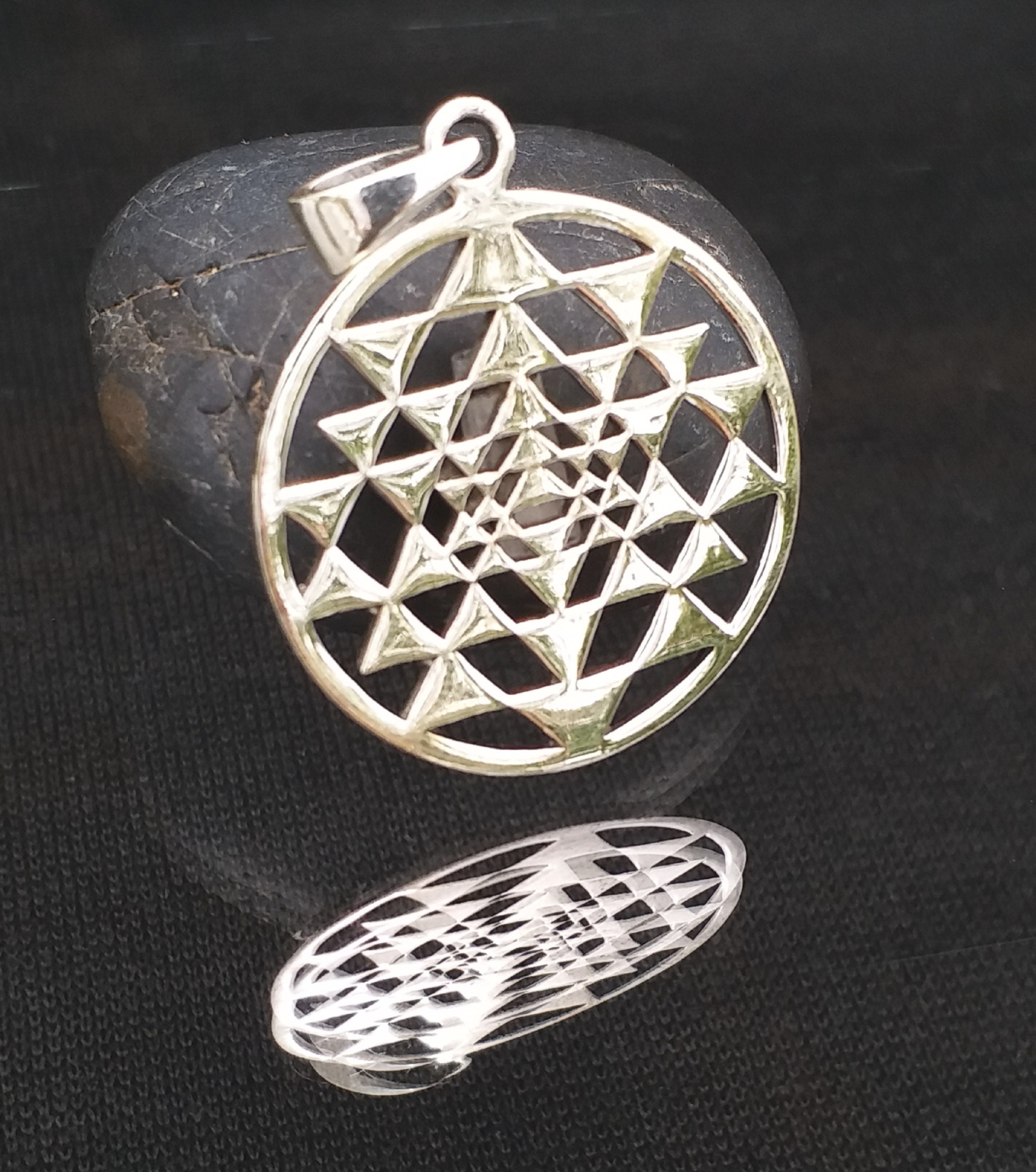 Shree Yantra or Sri Yantra Symbol Pendant Sterling Silver 925 - Etsy