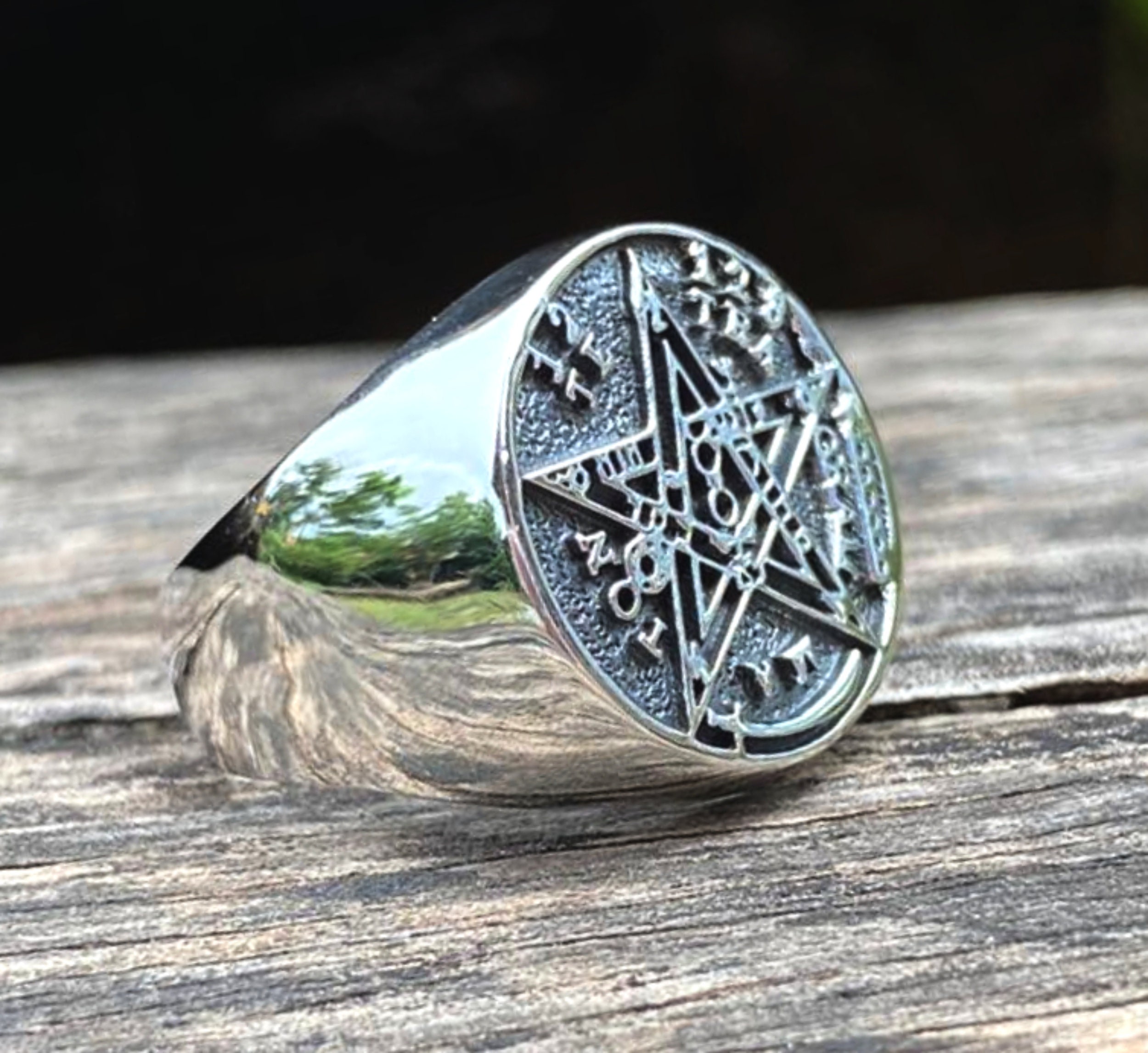 Antique Plated Tetragrammaton Te Tra Gram Ma Ton Ring Sterling - Etsy
