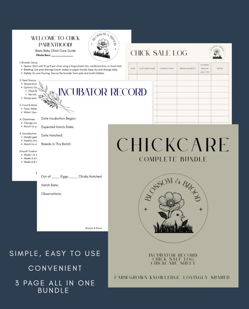 Poultry Hatch & Chick Care Bundle | Incubator Record, Sale Record ...