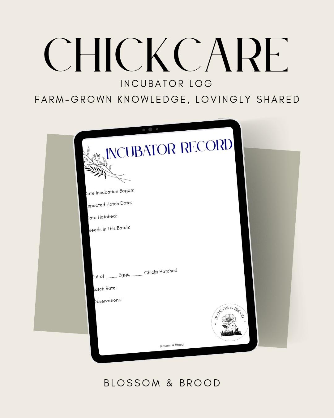 Printable Incubator Record Sheet – Egg Hatching Log – Chicken ...