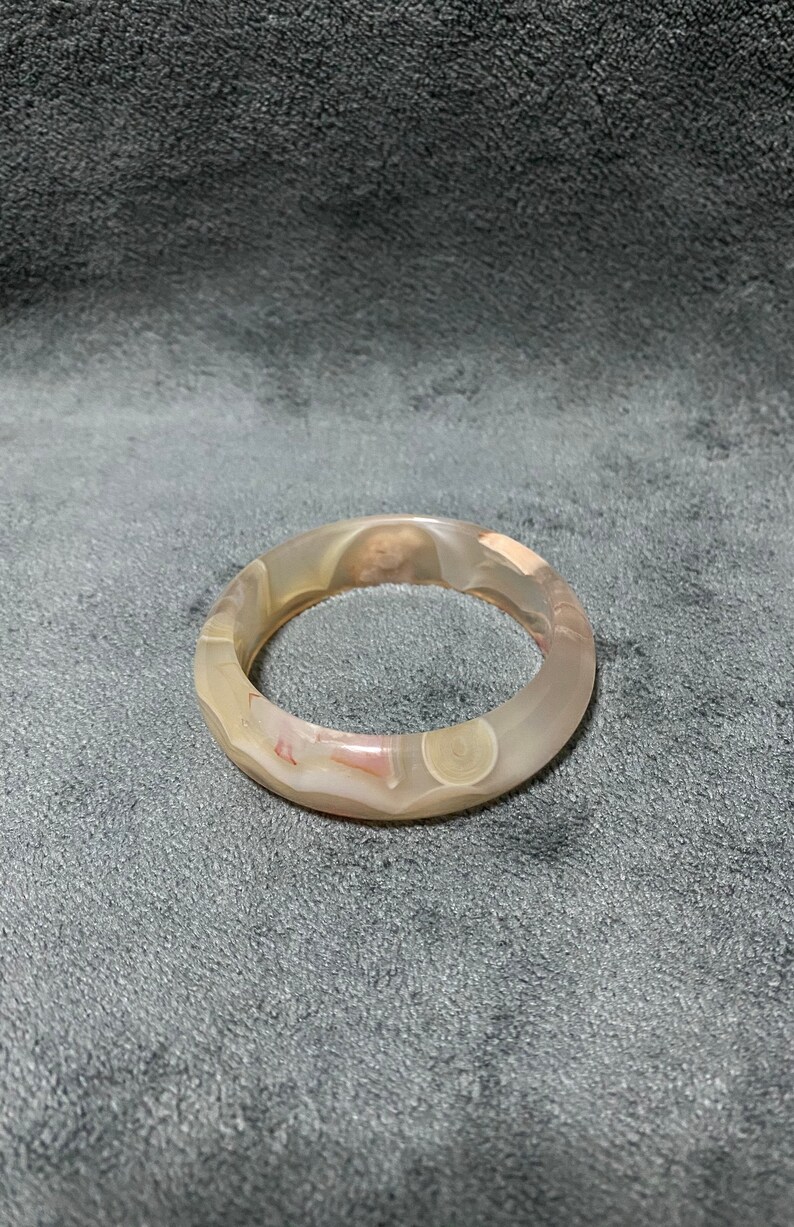 Natural Sakura Agate Cherry Blossom Bangle 54mm - Etsy